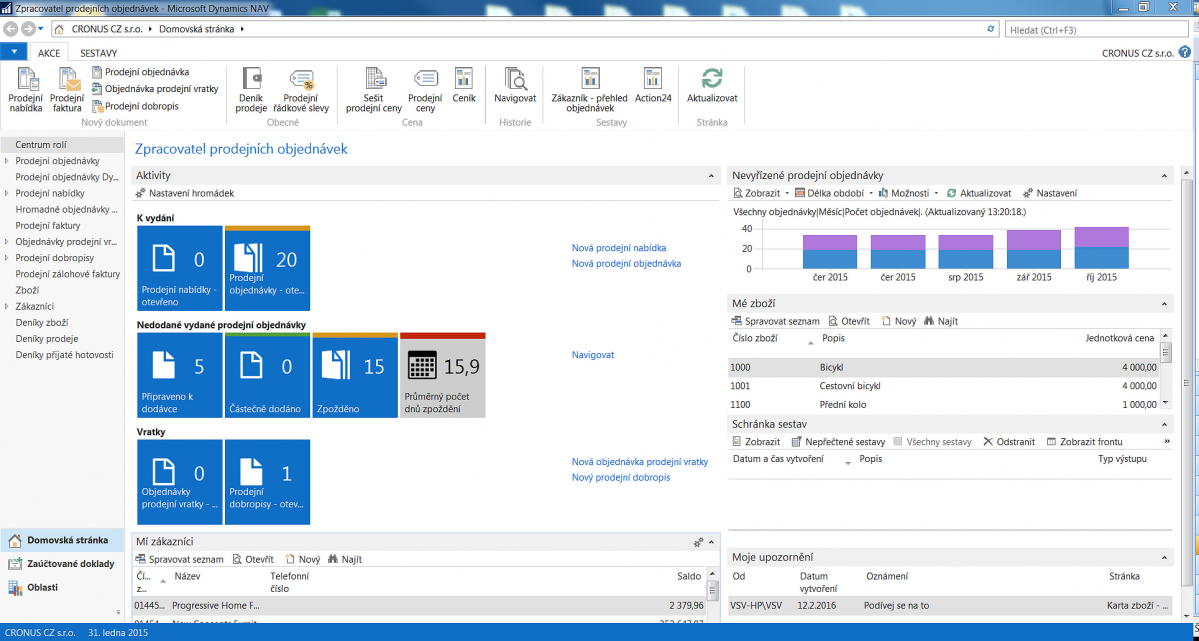 ERP systém Microsoft Dynamics NAV